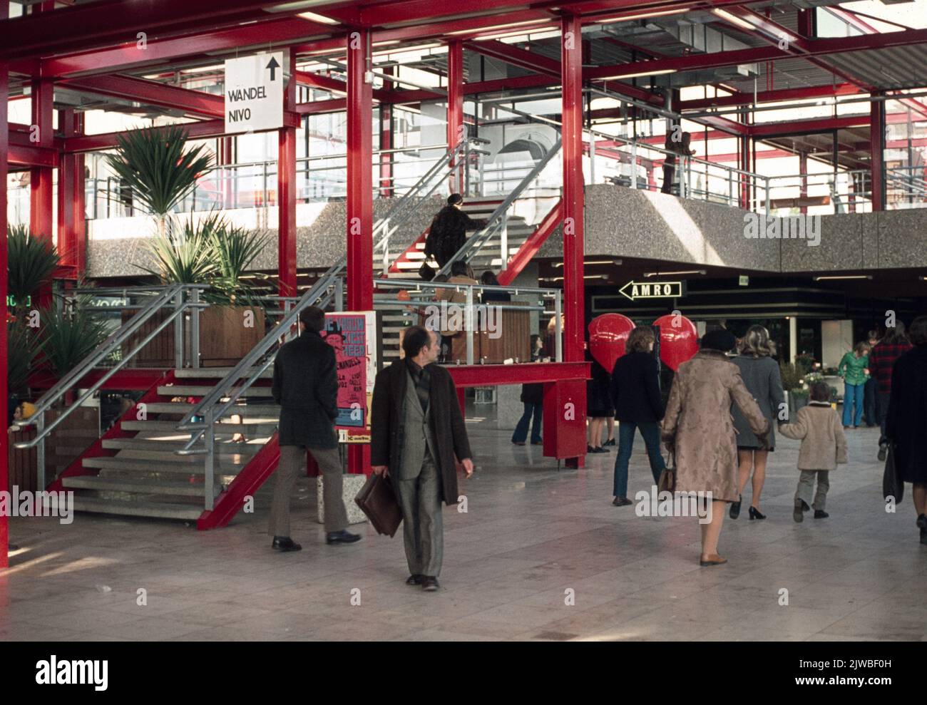 Interior of the Hoog Catharijne shopping center in Utrecht ...