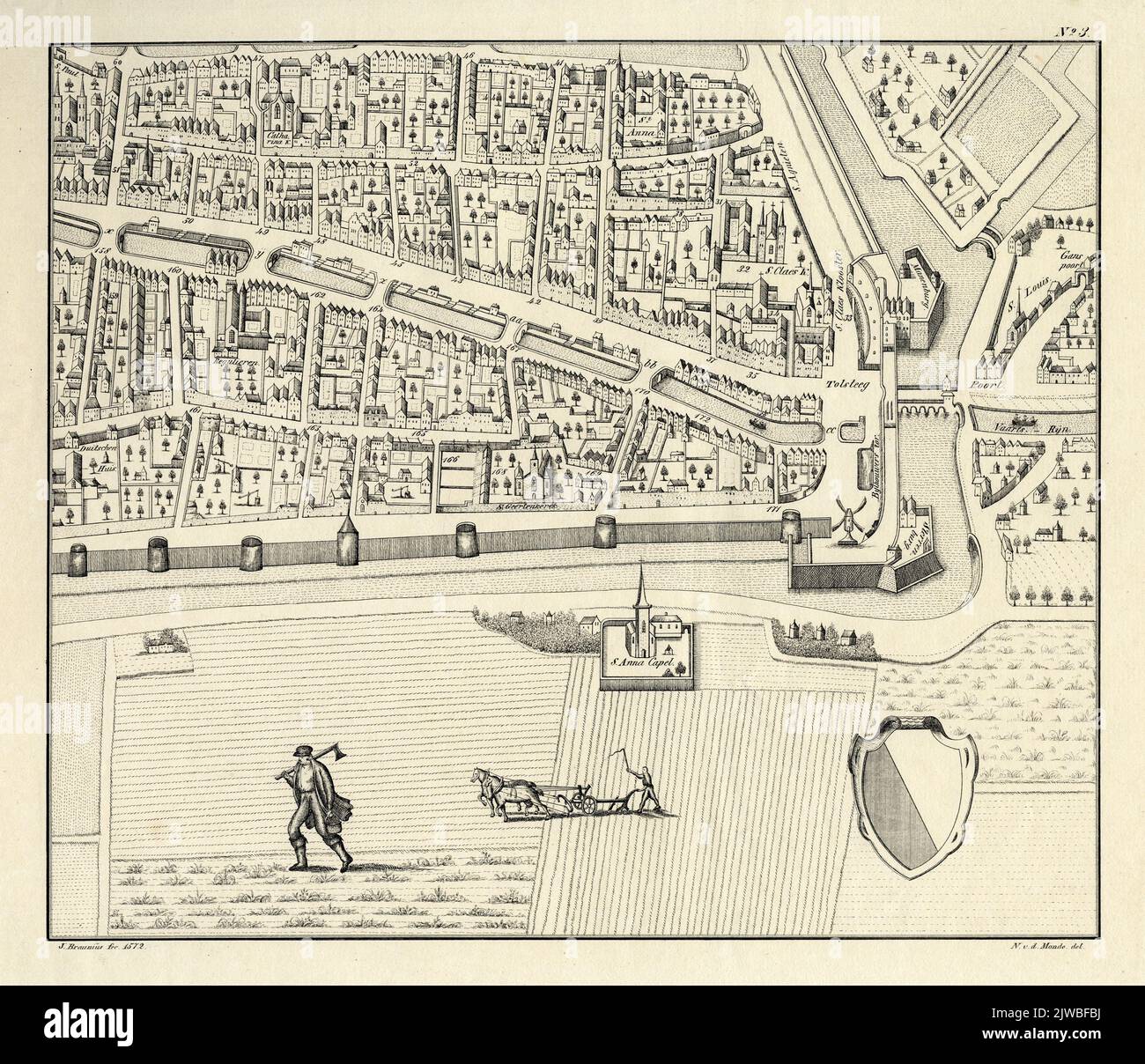 Map of the site between the Oudegracht and the Stadsbuitengracht ...