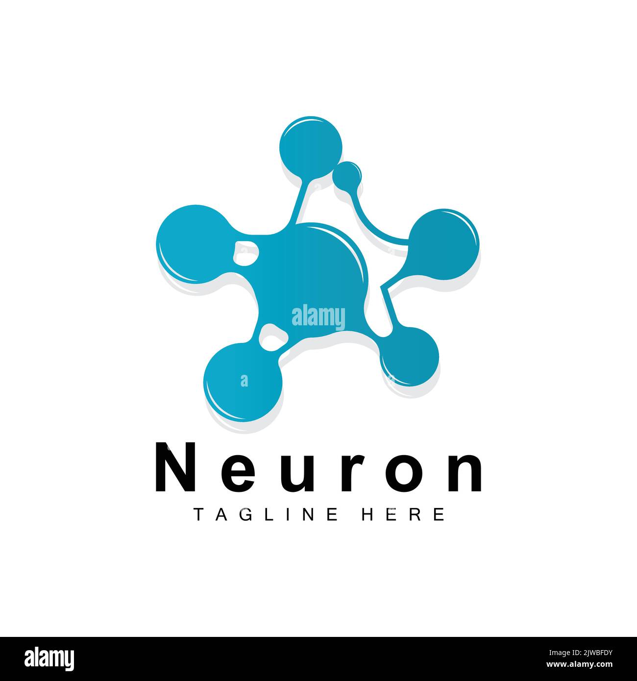 Neuron Logo Design Vector nerve cell illustration Molecular DNA health ...