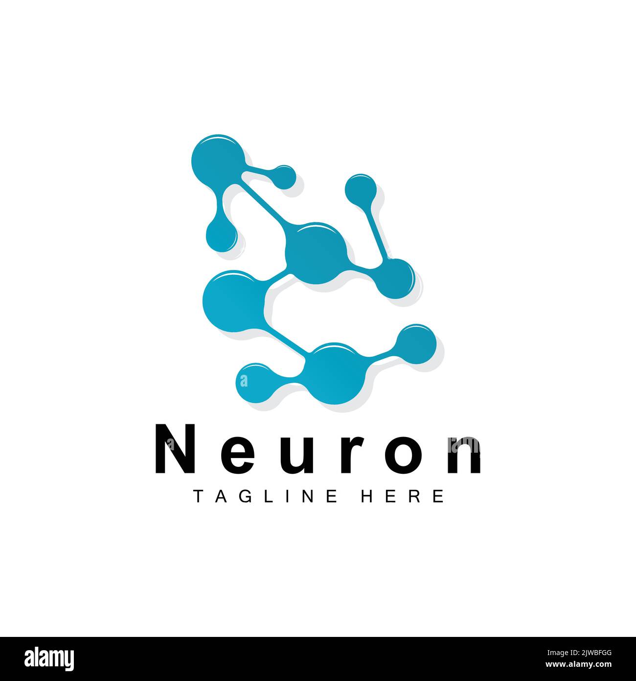 Neuron Logo Design Vector nerve cell illustration Molecular DNA health ...