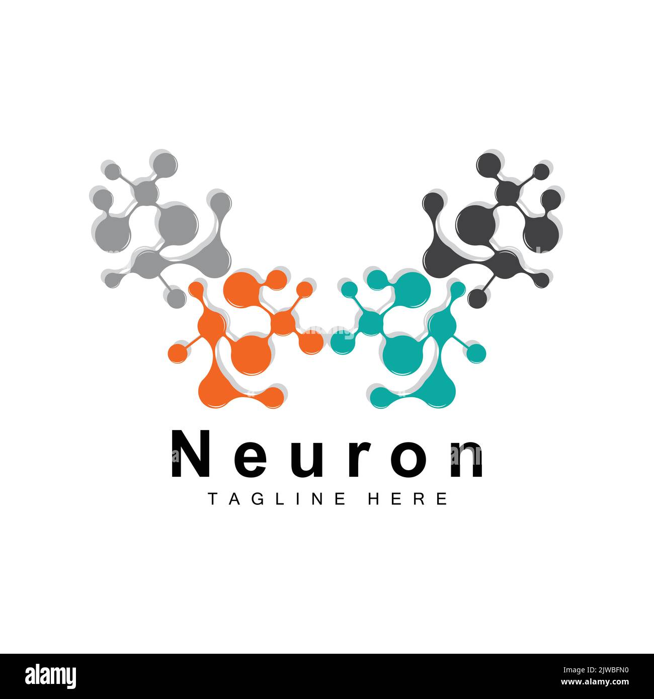Neuron Logo Design Vector nerve cell illustration Molecular DNA health ...