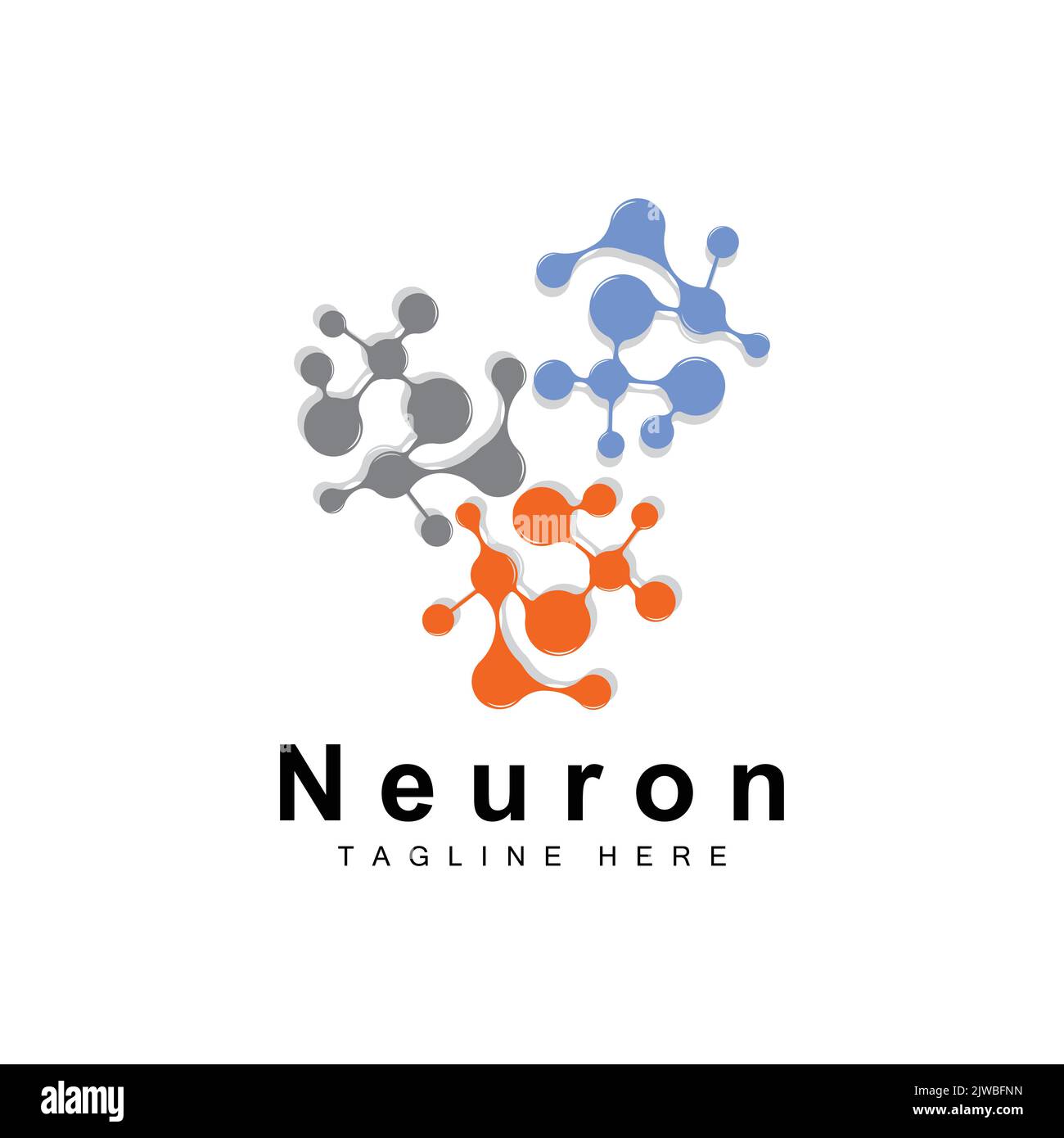Neuron Logo Design Vector nerve cell illustration Molecular DNA health ...