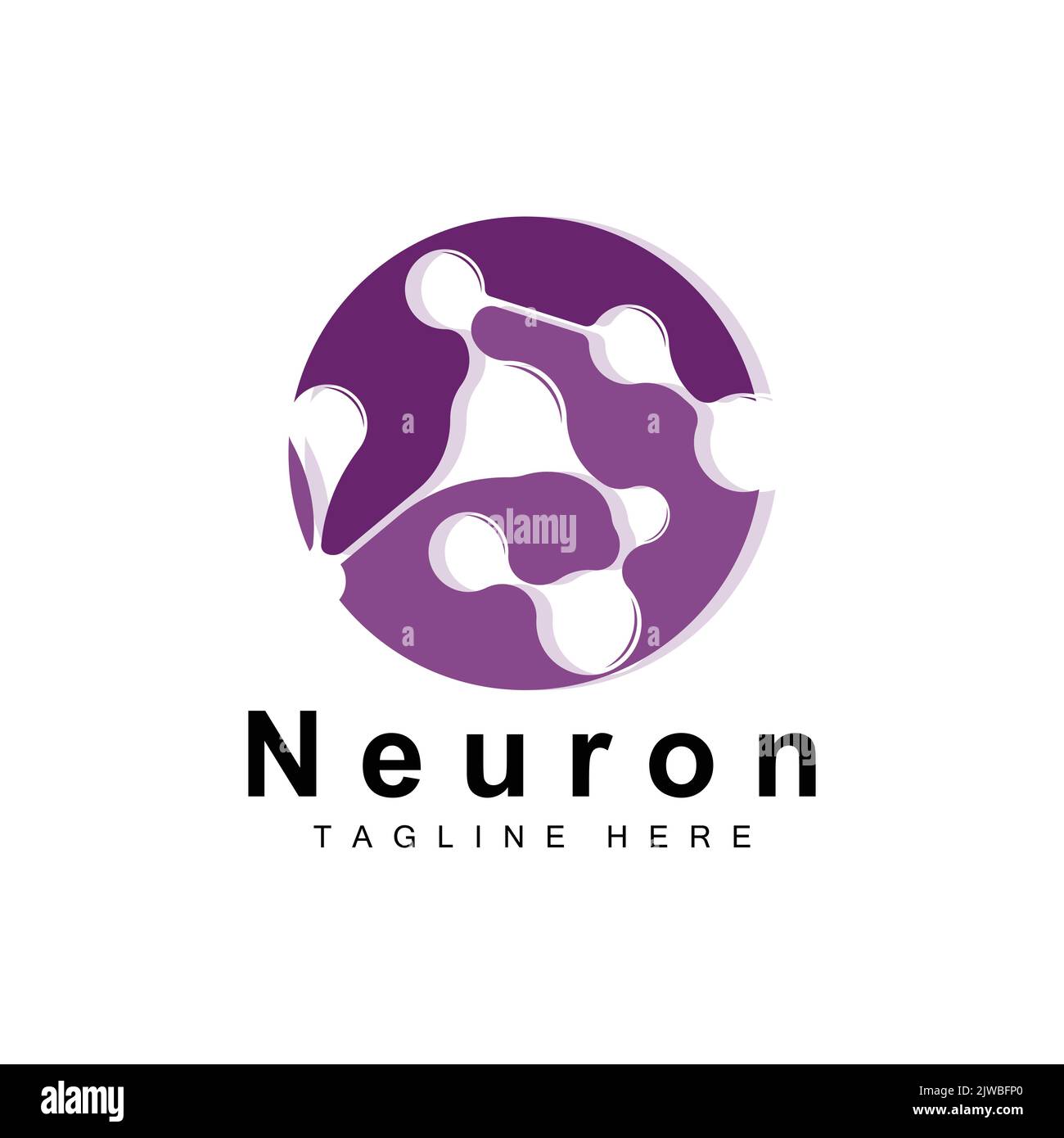Neuron Logo Design Vector nerve cell illustration Molecular DNA health ...