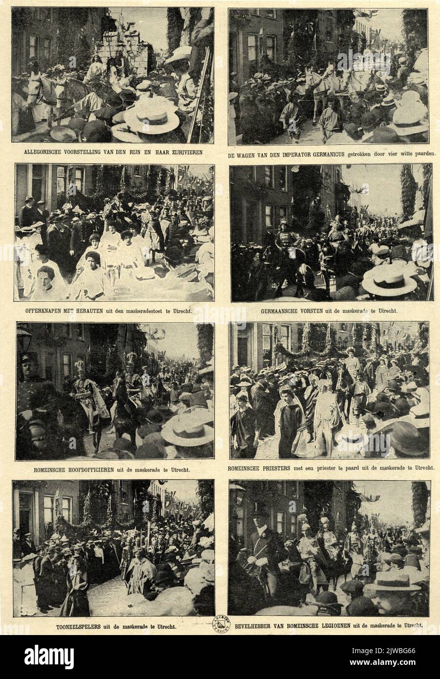 Image of a page from the weekly magazine Het Ideal with photos of the ...