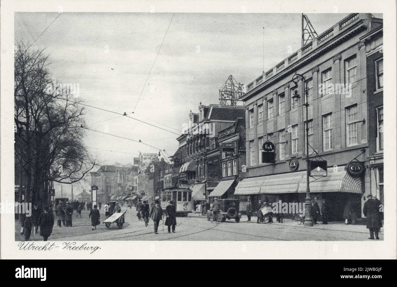 View of the Vredenburg in Utrecht with the houses of the northern ...
