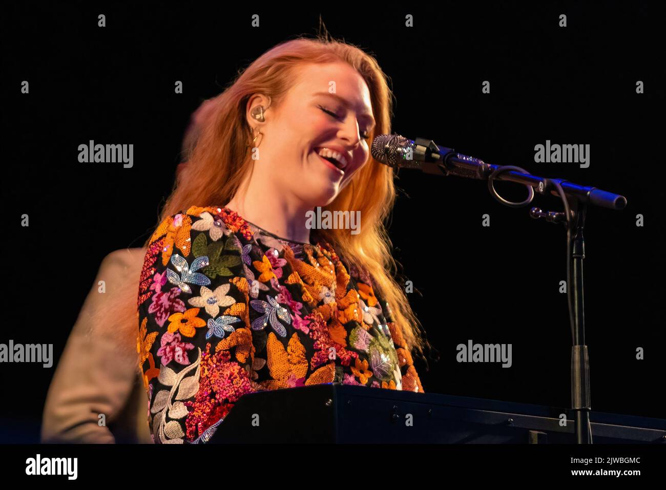 Freya Ridings performing on the main stage as part of the Car Fest ...