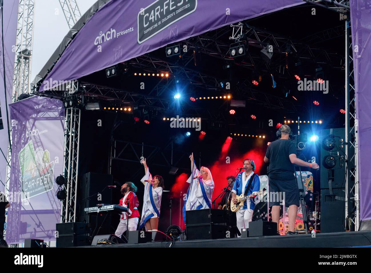 Bjorn Again the Abba Tribute act perform on the main stage at Car Fest ...
