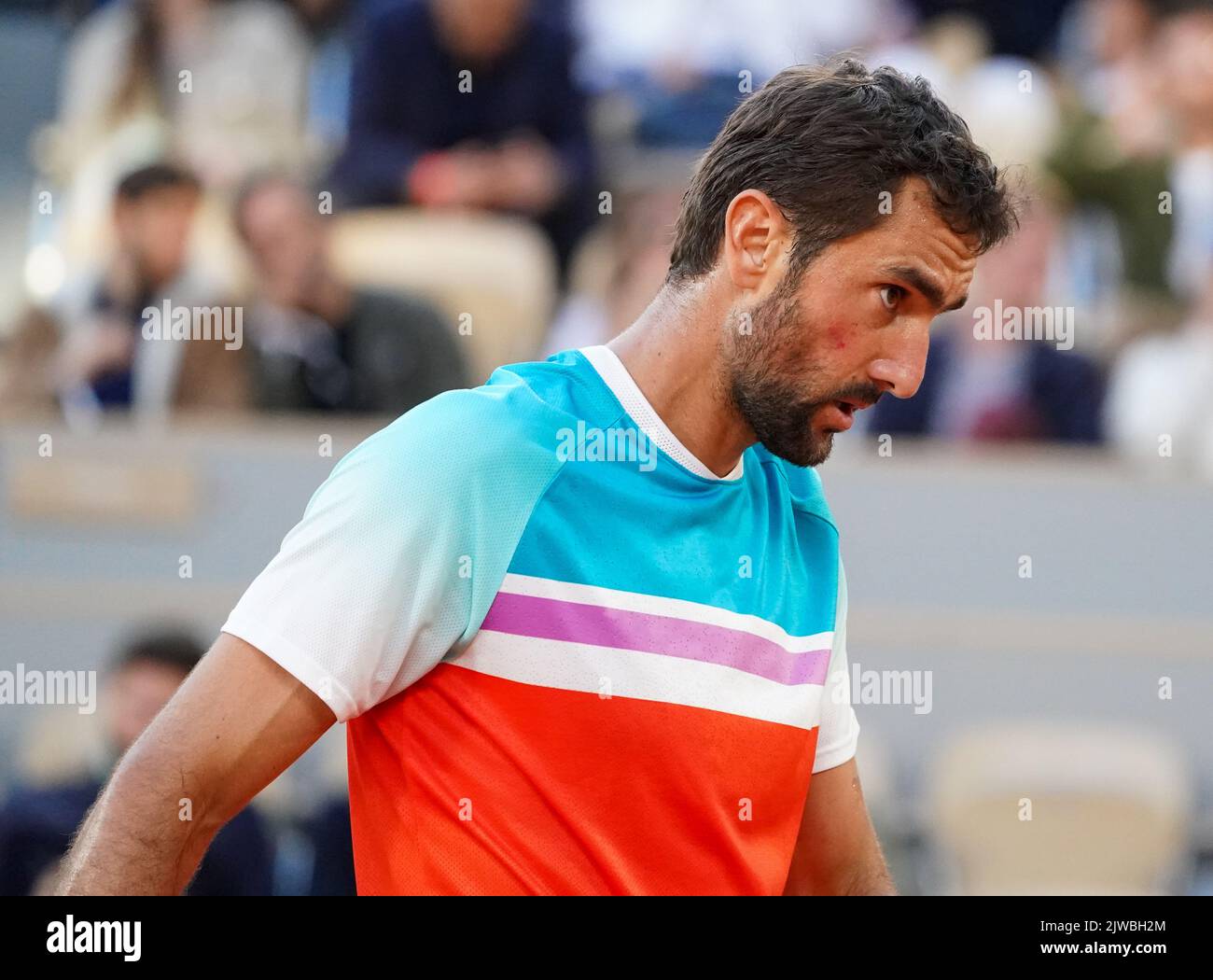 Grand Slam Champion Marin Cilic of Croatia in action during his quarter ...