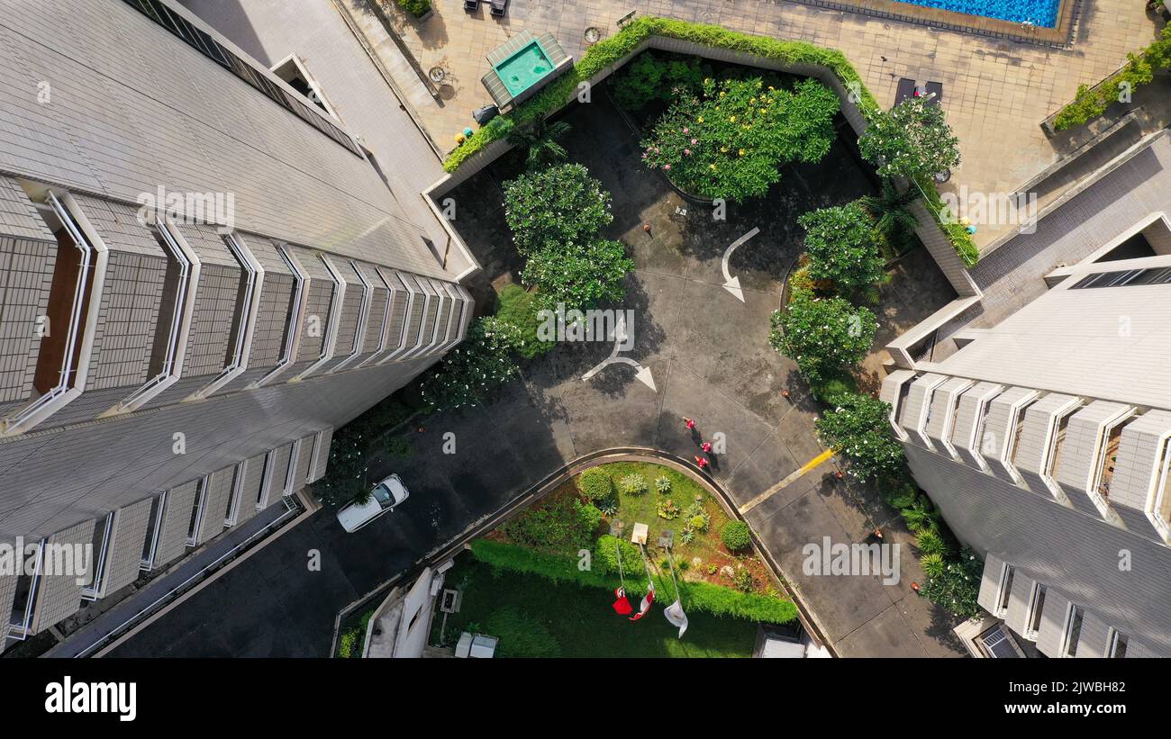 Top down view above tall buildings in Jakarta Stock Photo - Alamy