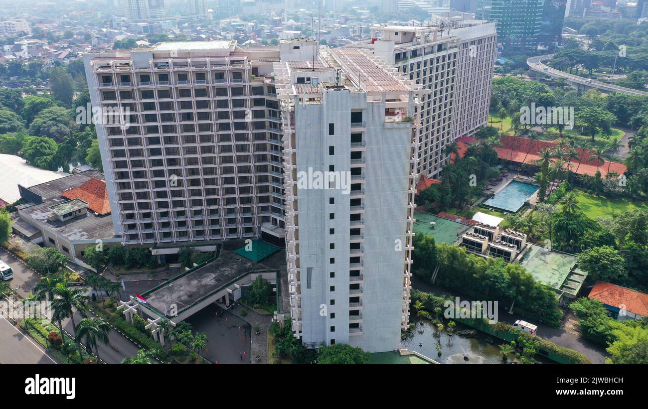 Aerial view of apartment high rise buildings in Jakarta, Indonesia ...