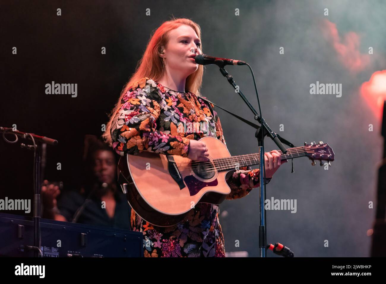 Freya Ridings performing on the main stage as part of the Car Fest ...