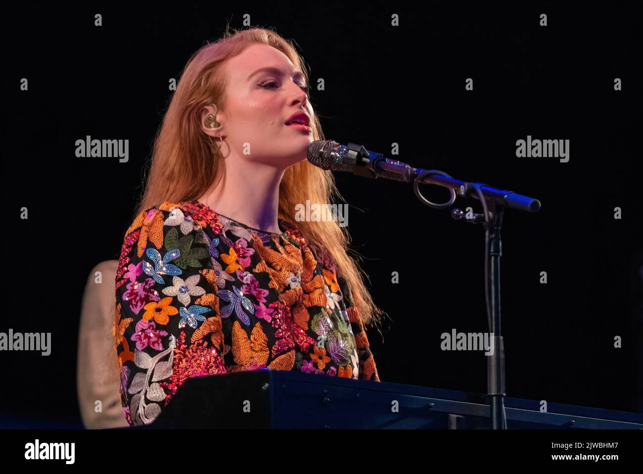 Freya Ridings performing on the main stage as part of the Car Fest ...