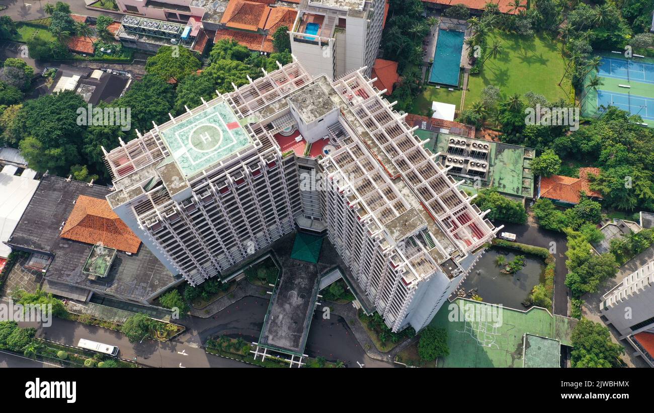 Aerial view of apartment high rise buildings in Jakarta, Indonesia ...