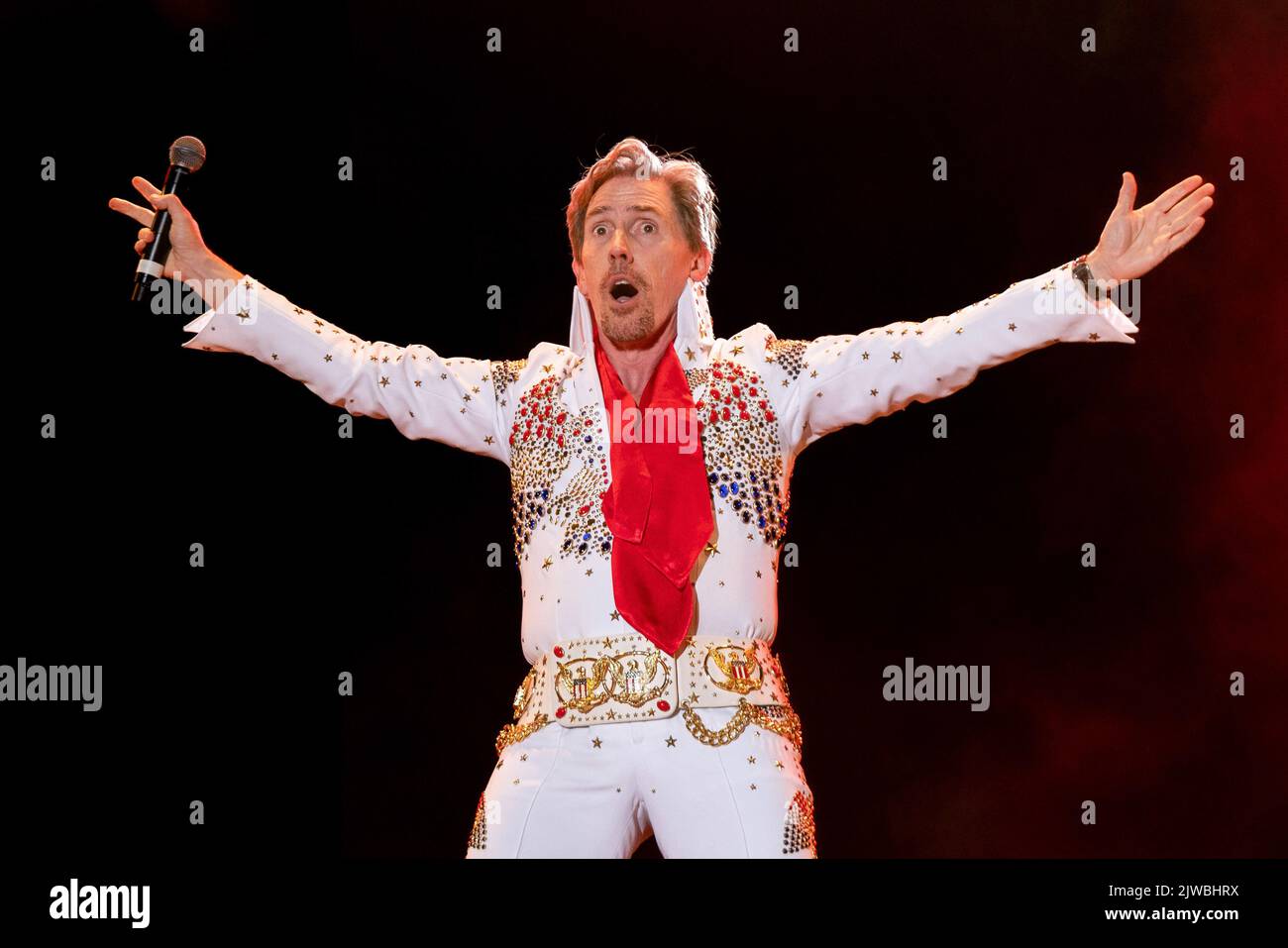 Rob Brydon performs on the main stage at Car Fest South with the ...