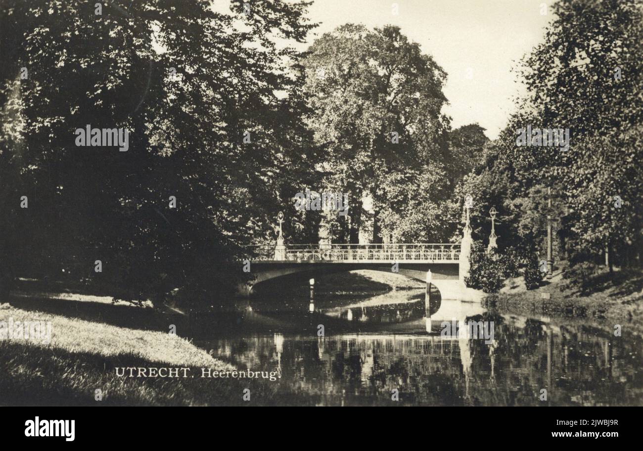 View of the Stadsbuitengracht in Utrecht with the Herenbrug in the ...
