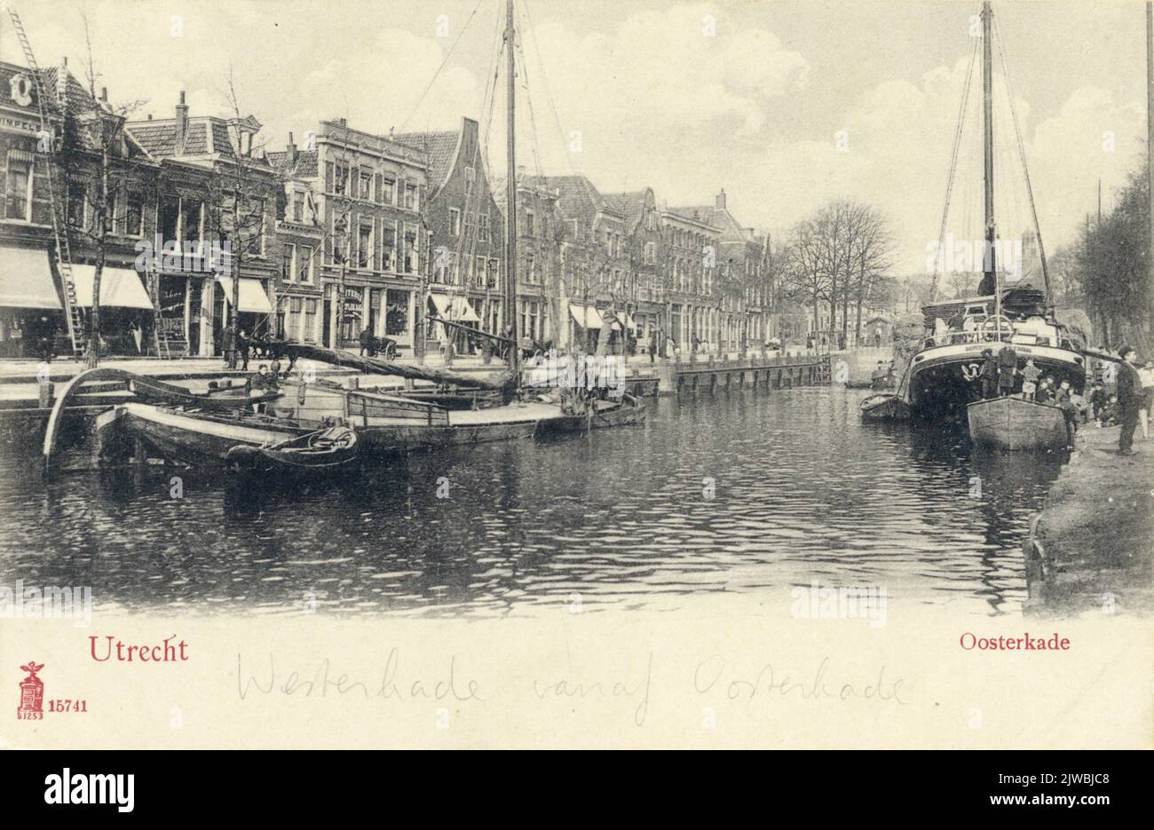 View of the Vaartsche Rijn in Utrecht with a few houses on the ...