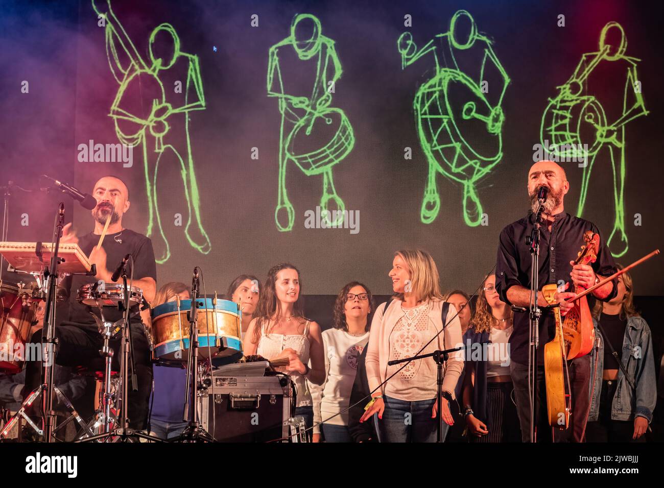 Alexandre Meirinhos (left) and Paulo Meirinhos (right) perform with an ...