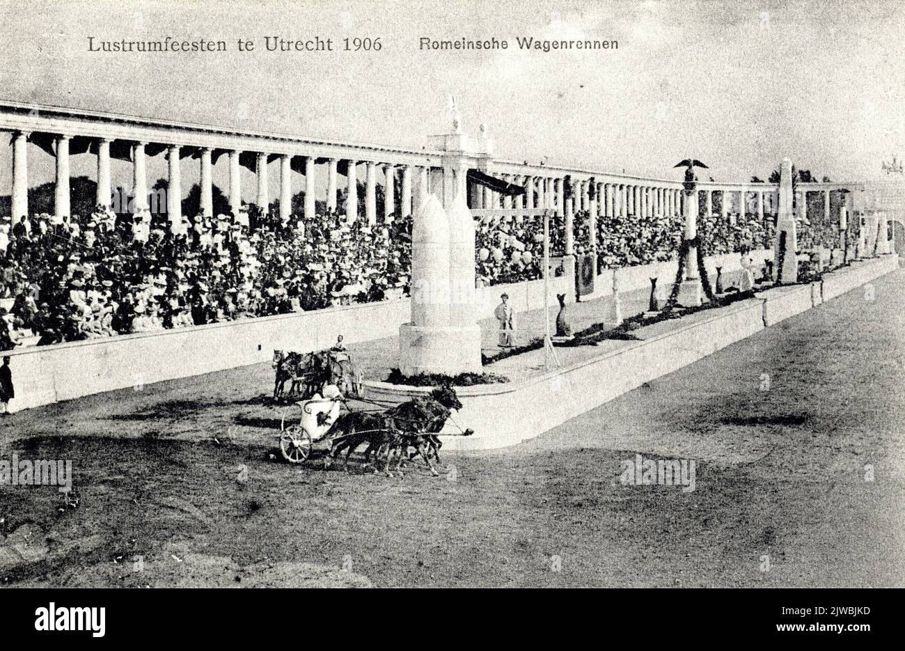 Lustrum parties in Utrecht 1906/ Roman wagen racing Stock Photo - Alamy