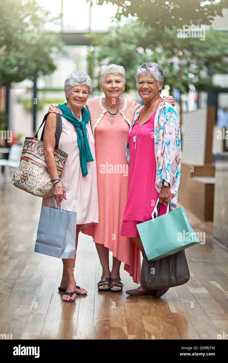 Its time to get shopping. Full length portrait of a three senior women ...