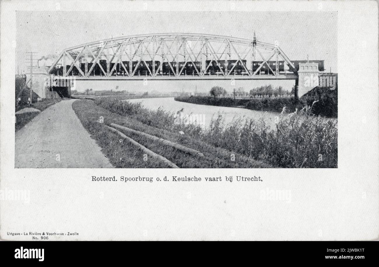 View of the railway bridge in the Utrecht-Rotterdam line over the ...
