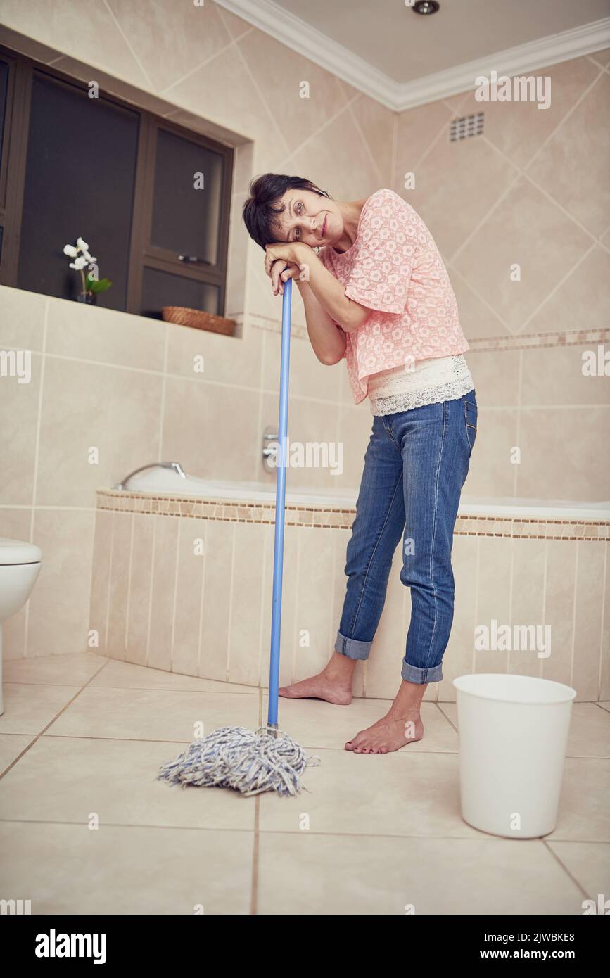 Mature woman bathroom toilet hi-res stock photography and images - Alamy