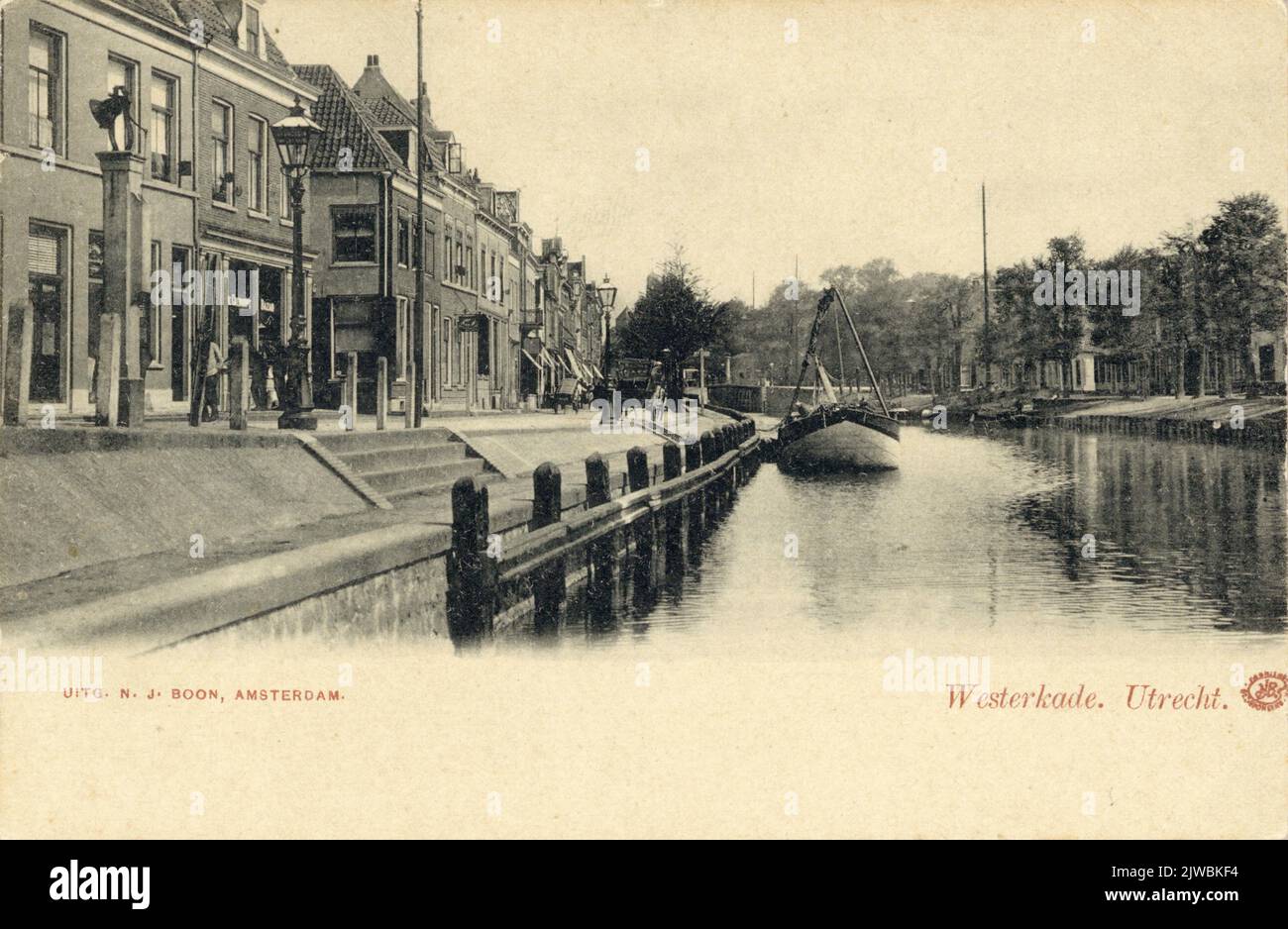 View of a few houses on the Westerkade in Utrecht with the Vaartsche ...