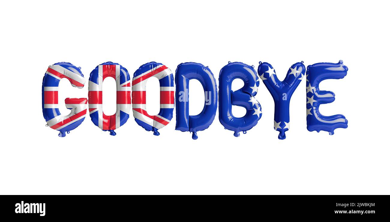 3d illustration of goodbye letter balloon in Cook Islands flag isolated ...