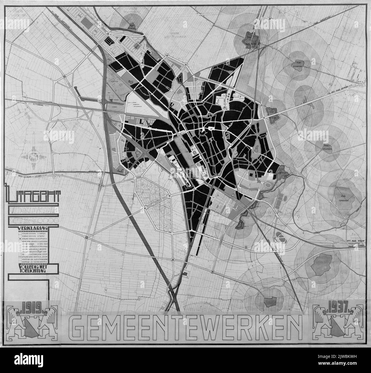 Image of a map with road plan from Utrecht Stock Photo - Alamy