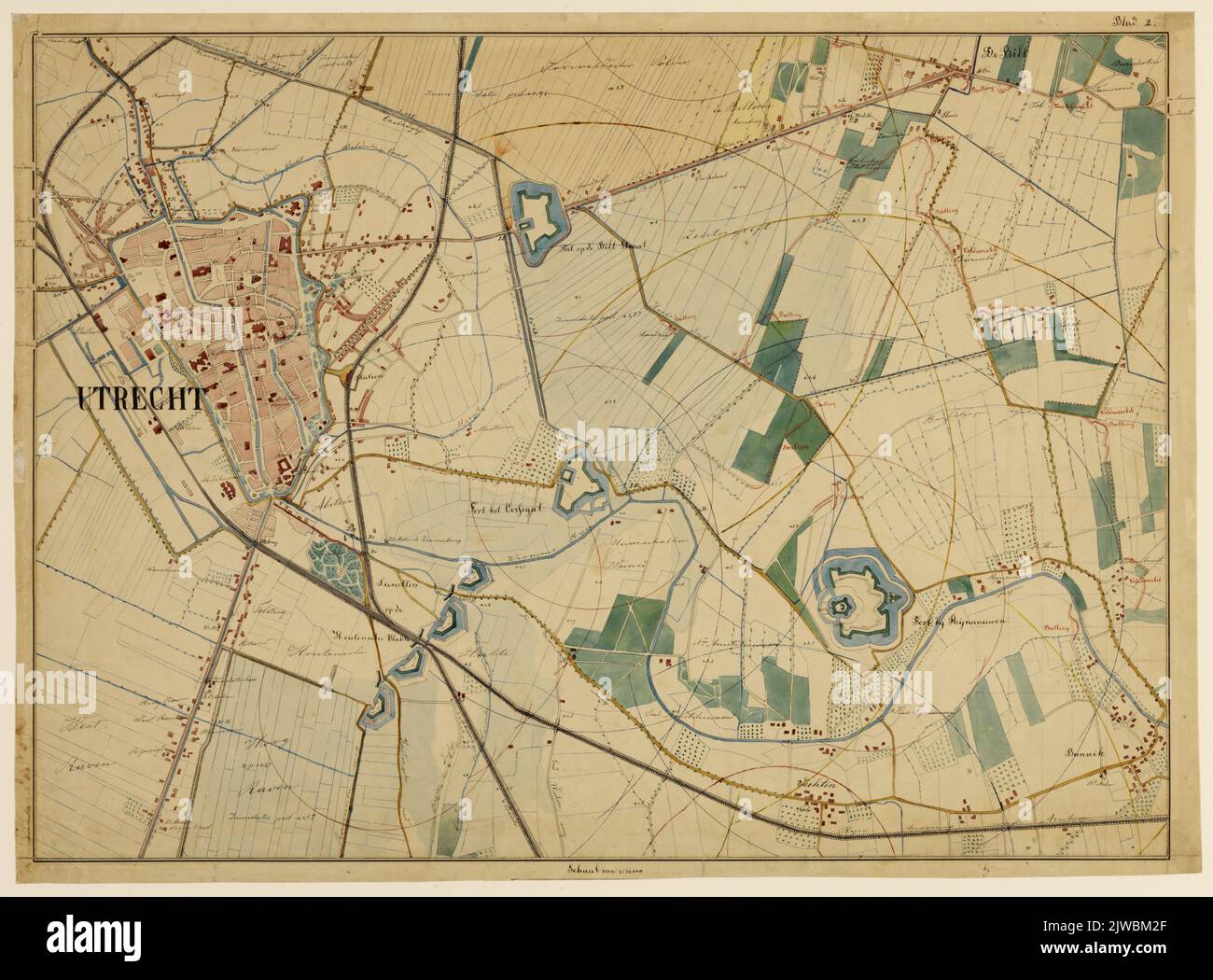 Map of the city of Utrecht with parts of De Bilt and Bunnik ...