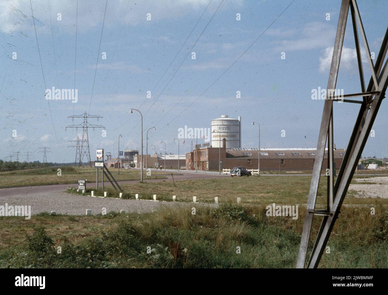 View of the substation for the power supply of the overhead line of the ...