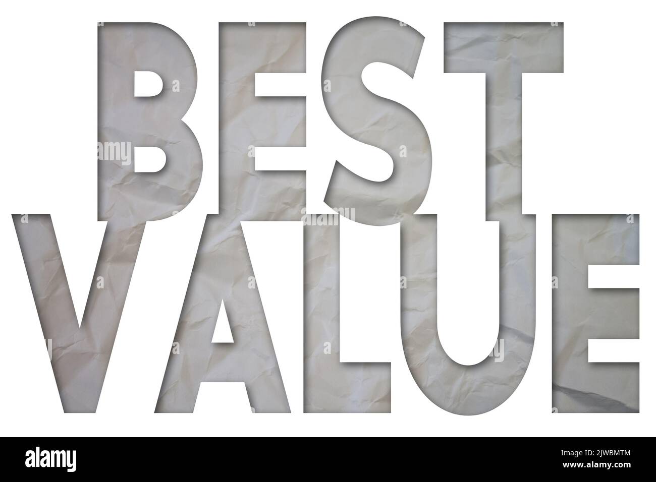 Best Value text with Torn, Crumpled White Paper on colored background ...