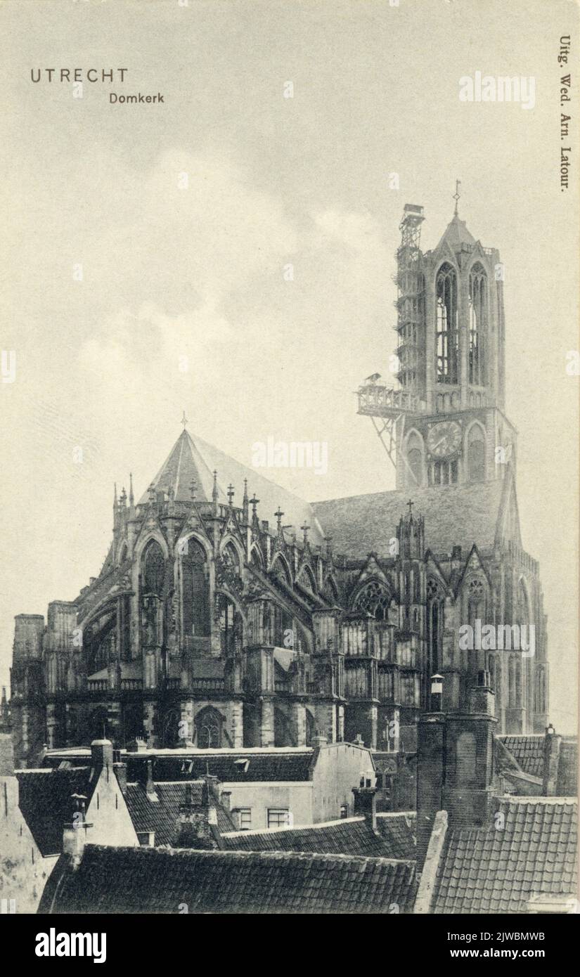 View of the Domkerk and tower in Utrecht from the northeast Stock Photo ...