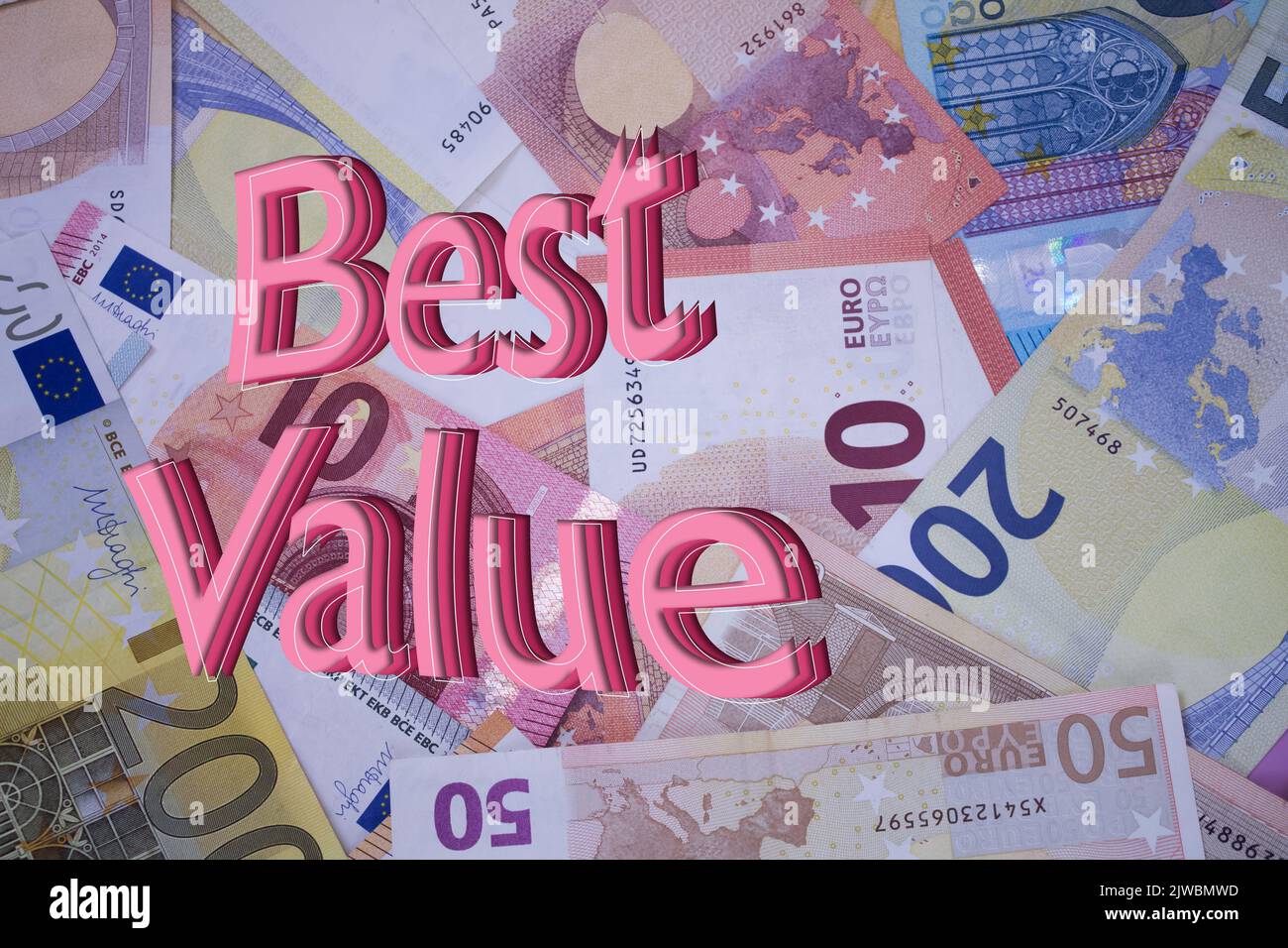 Best Value word with money. Paper currency background with different ...