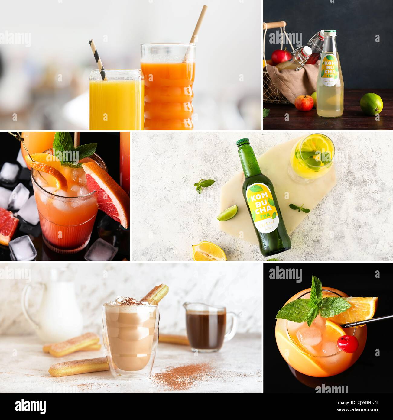 Collection fresh fruits beverages hi-res stock photography and images ...