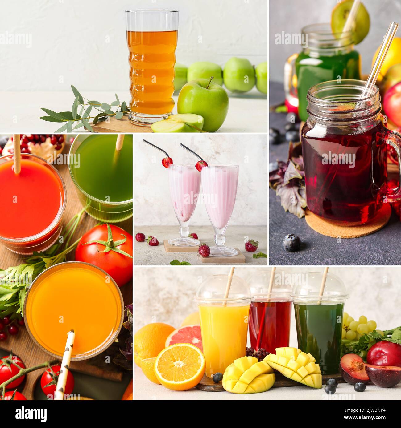 Collage tasty beverages on hi-res stock photography and images - Alamy