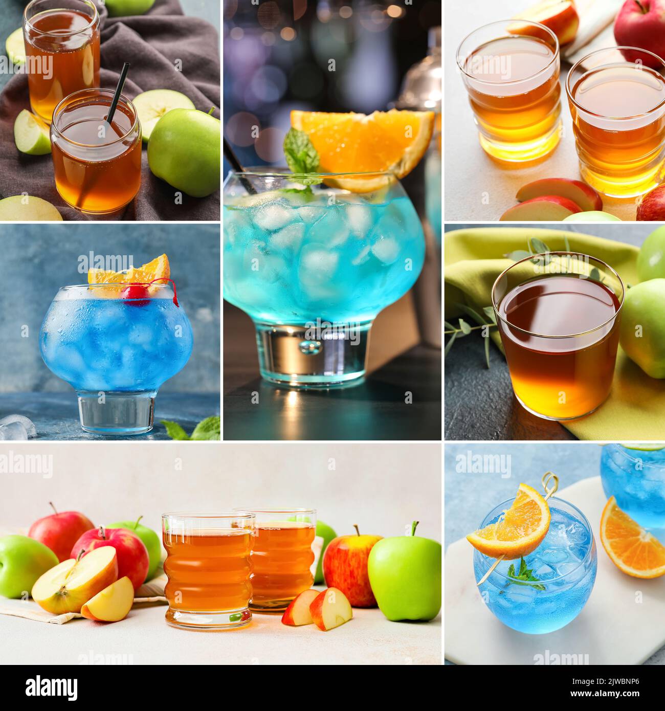 Collage tasty beverages on hi-res stock photography and images - Alamy