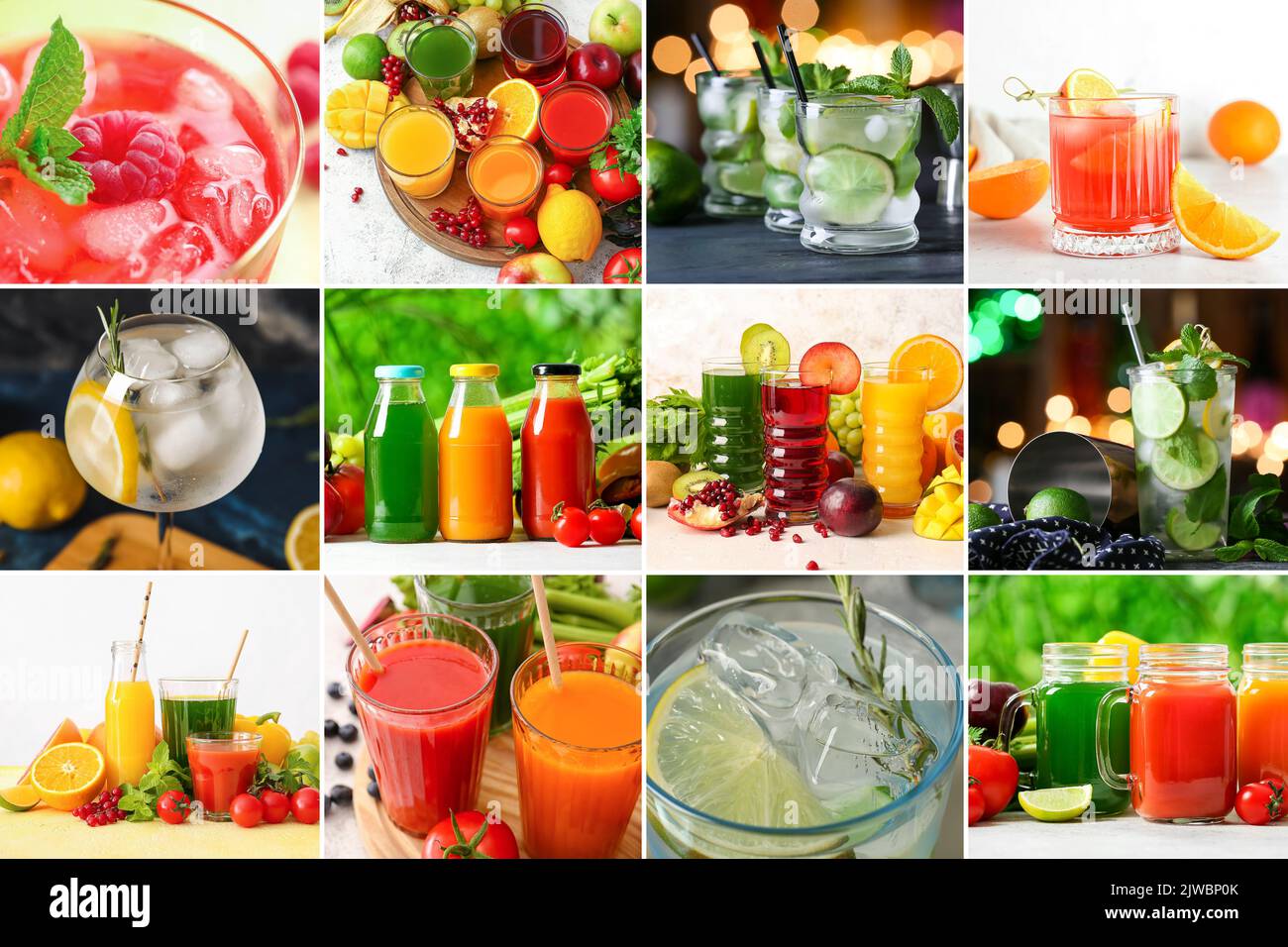 Collection fresh fruits beverages hi-res stock photography and images ...