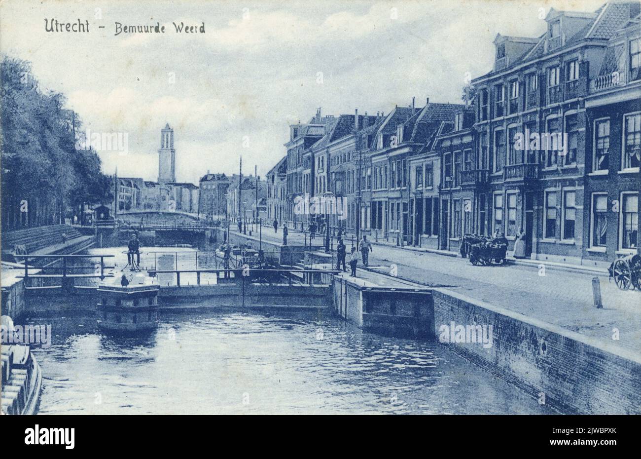 View of the Vecht in Utrecht with the Weerdsluis and on the right the ...