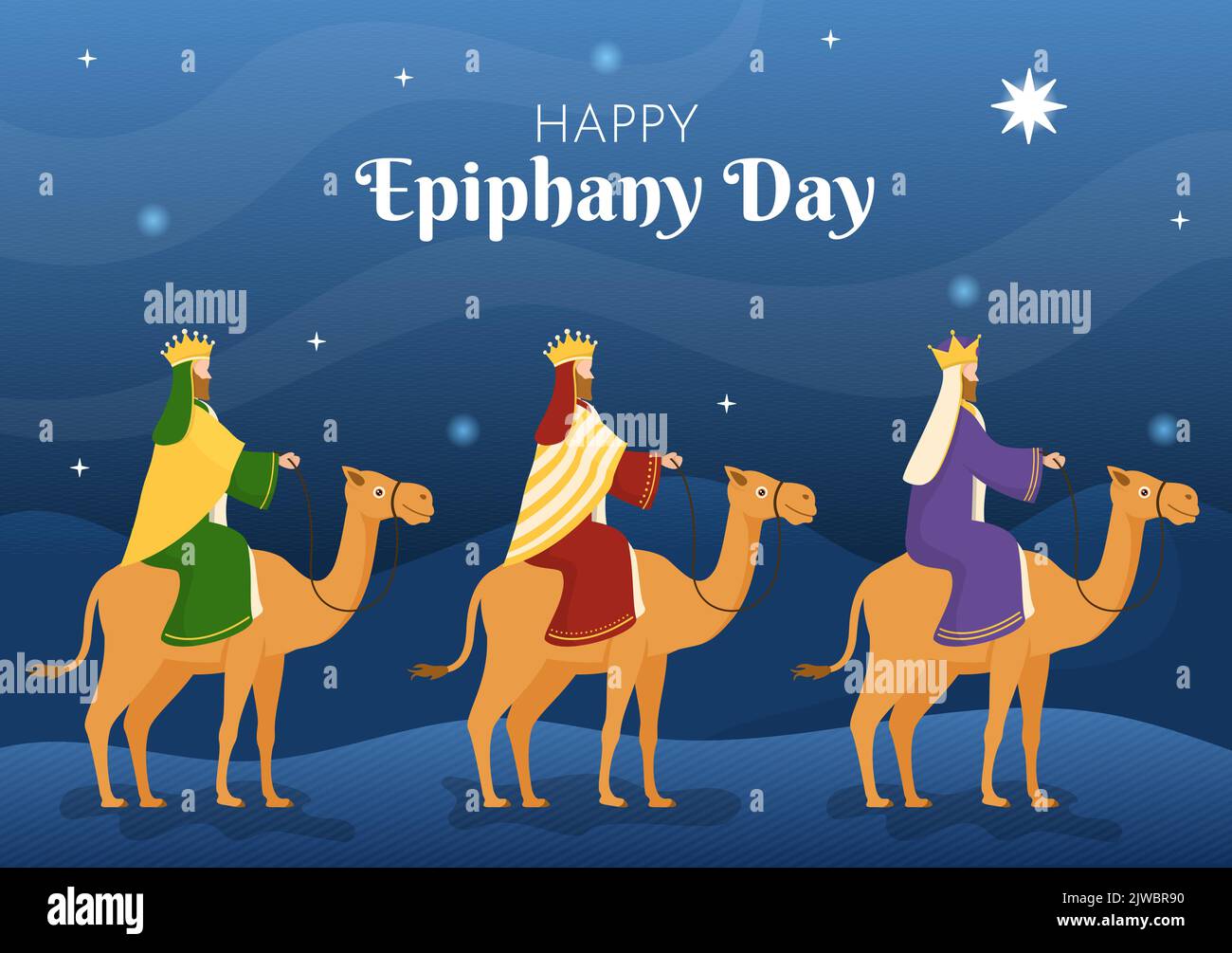 Happy Epiphany Day Template Hand Drawn Cartoon Flat Illustration ...