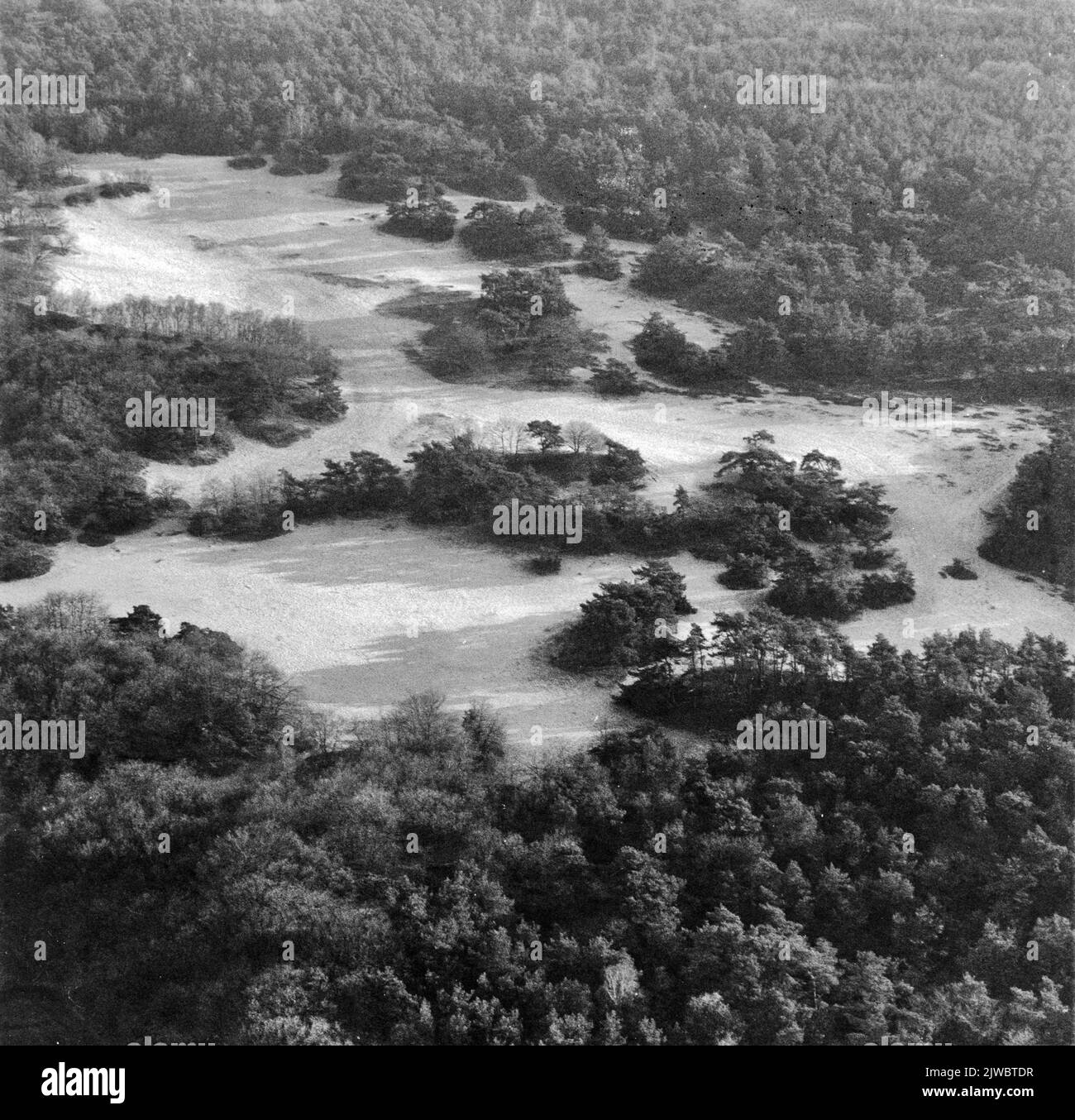 View of two burial mounds from the Neolithic and/or the Bronze Age ...