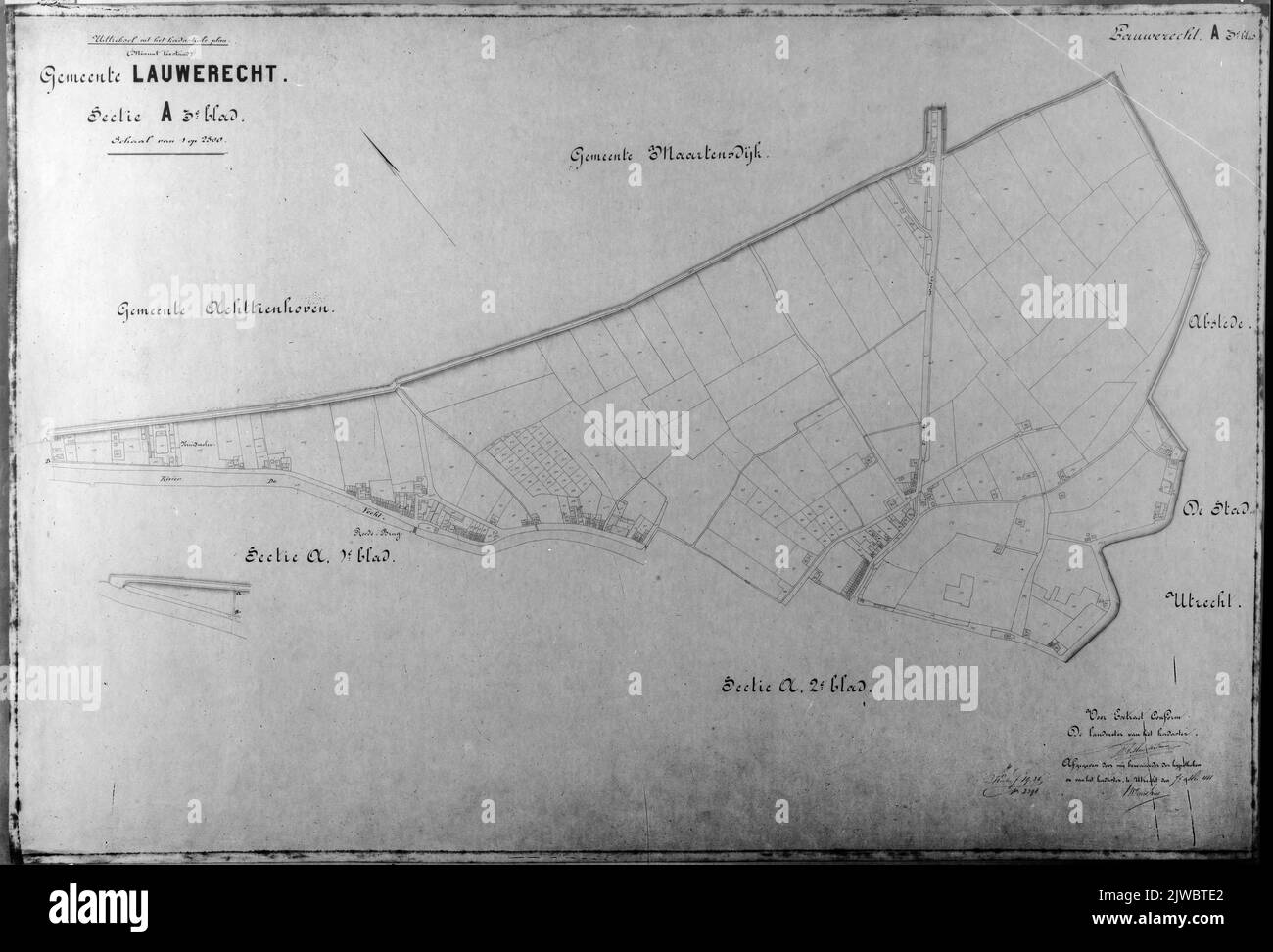 Cadastral map (minute plan) of the municipality of Lauwerecht Section A ...