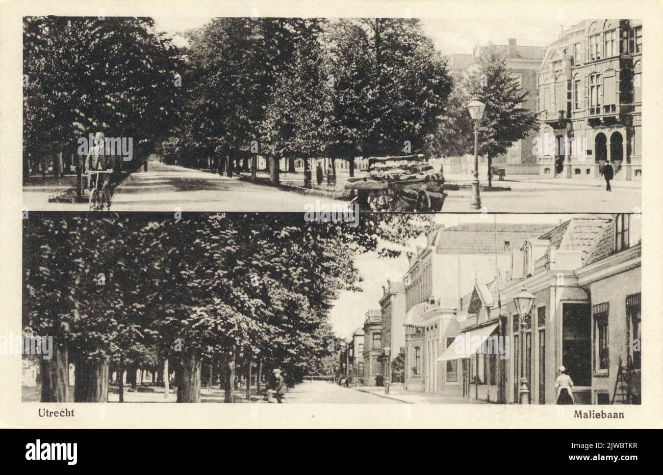 Top half: face in the Maliebaan in Utrecht at the level of the railway ...