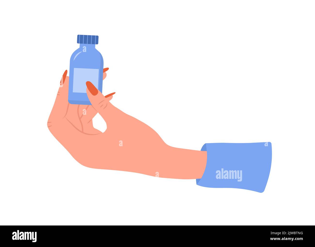 Female hand holding pills bottle. Healthcare concept. Woman drinks ...