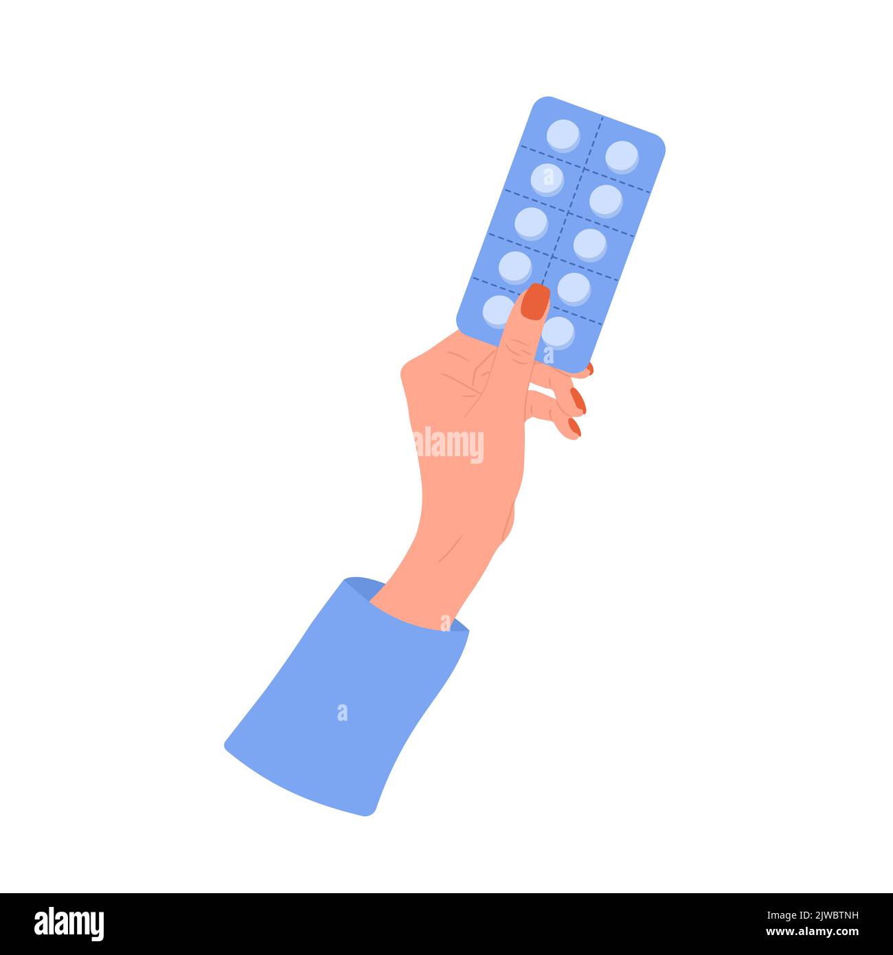 Female hand holding pills blister. Healthcare concept. Woman drinks ...