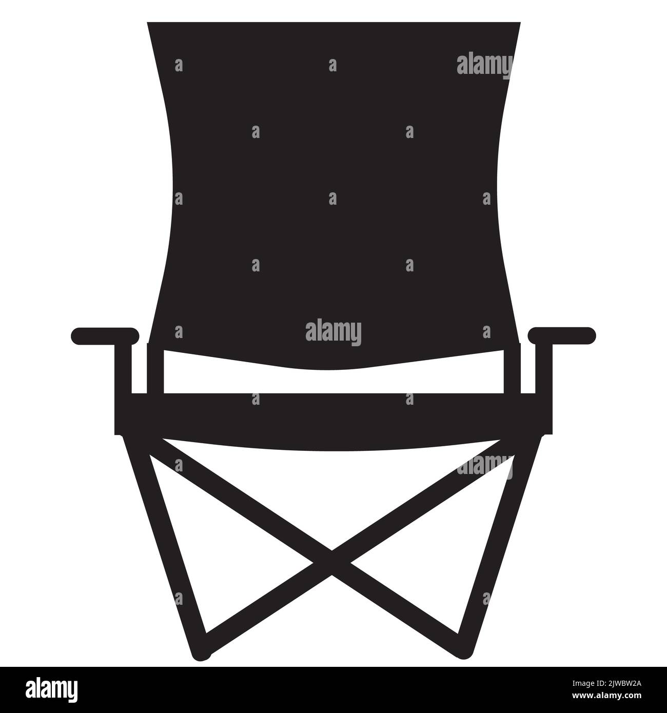camping chair on white background. fishing folding chair sign. travel ...