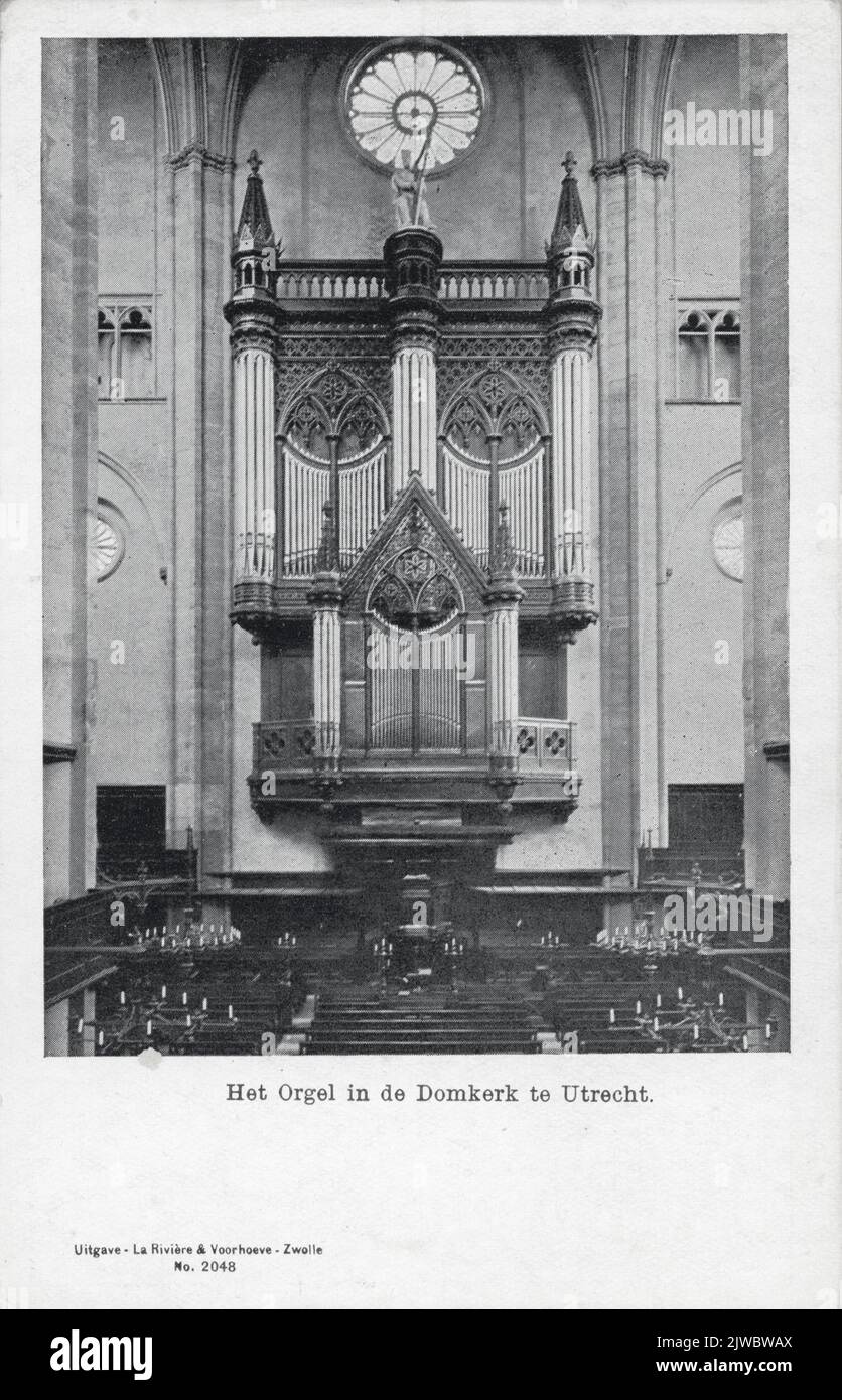 Interior of the Domkerk in Utrecht: the organ and the pulpit from the ...