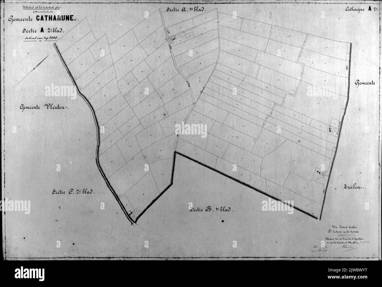 Cadastral map (minute plan) of the municipality of Catharijne, Section ...