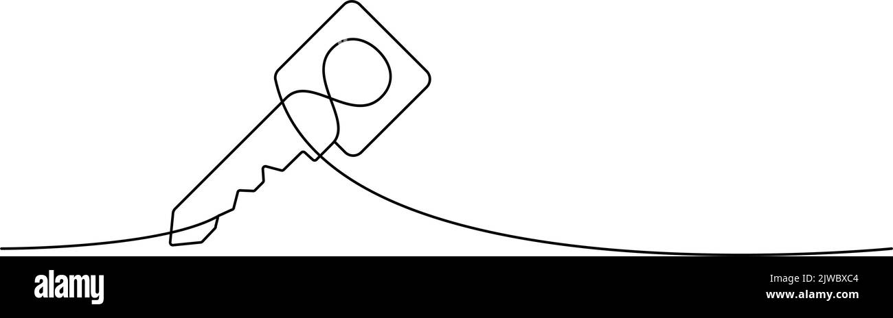Key One Line Continuous Drawing Home Key Continuous One Line