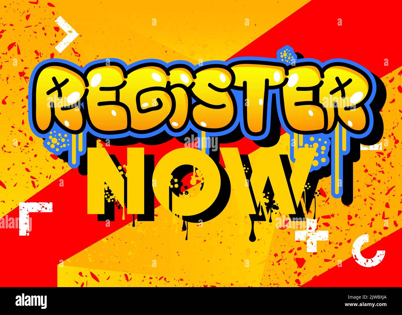 Register Now. Graffiti tag. Abstract modern street art decoration ...