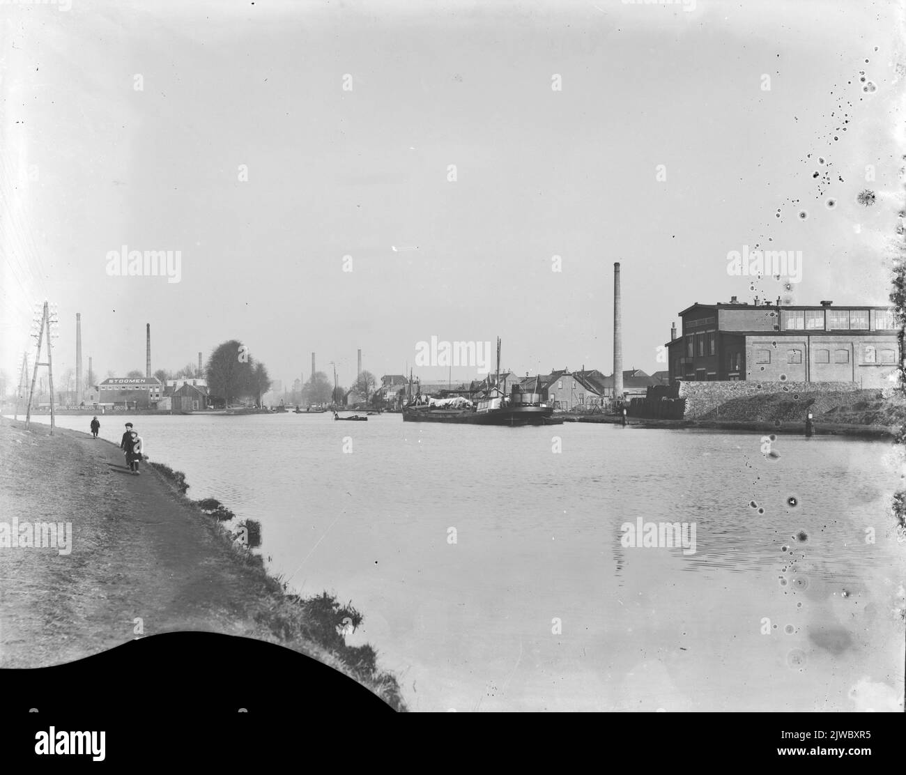 View of the Merwedekanaal in Utrecht at the mouth of the Vaartsche Rijn ...